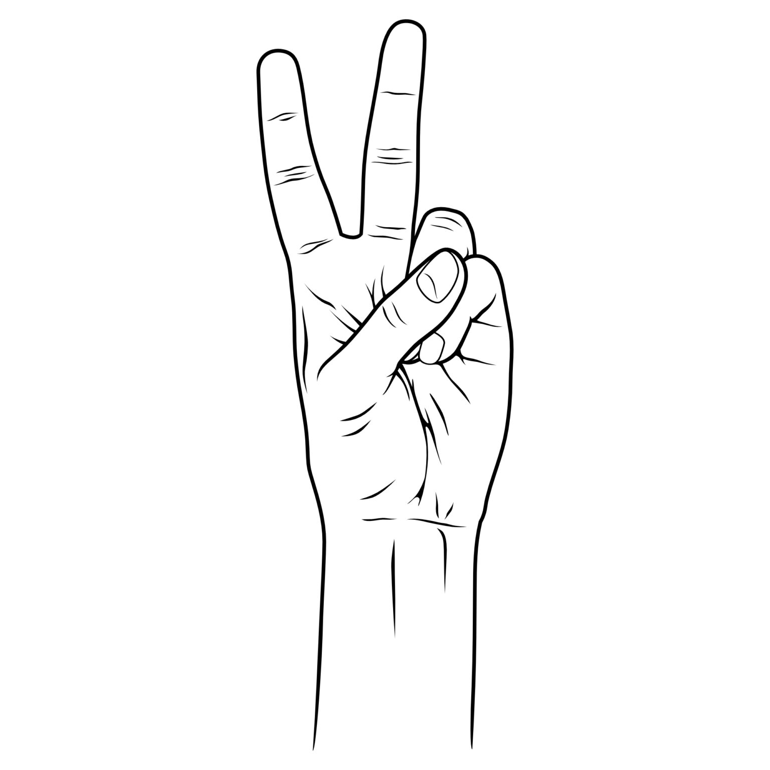 Peace Handzeichen - Kostenlose SVG | DXF | EPS | PNG | PDF